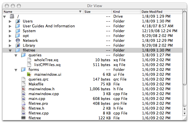 File System Example Qt XML Patterns 5 15 9