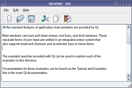 SDI Example Qt Widgets 6 2 9